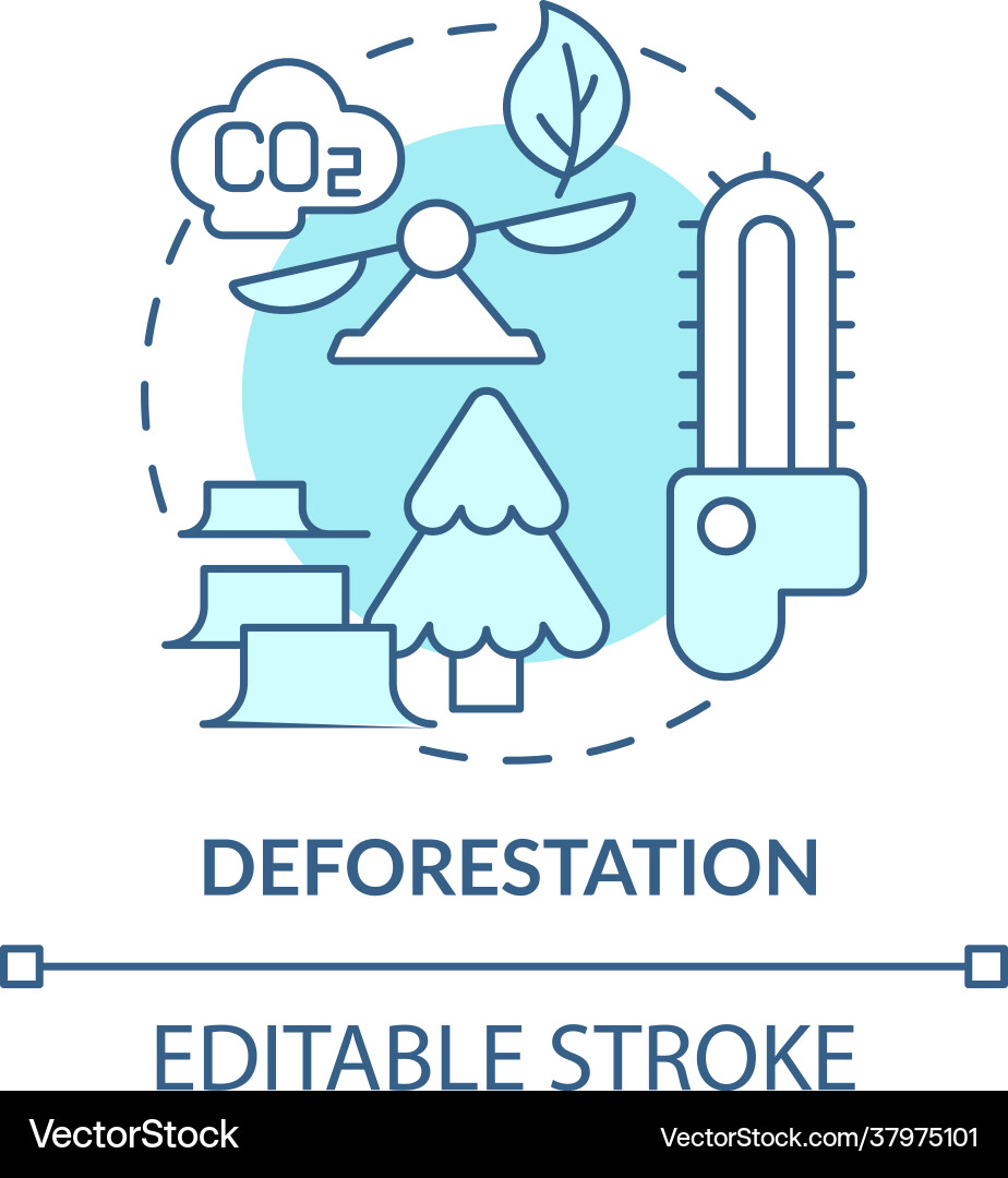 Deforestation concept icon Royalty Free Vector Image