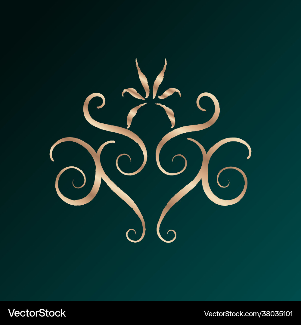Gold big arabesque art arabic dark background Vector Image