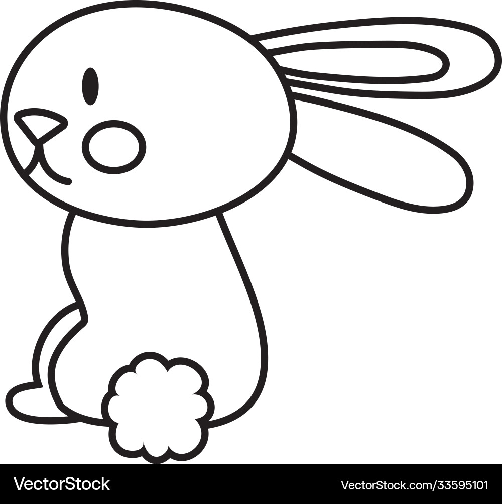 Mid autumn cute rabbit line style icon Royalty Free Vector