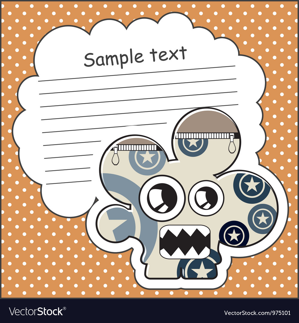 Monster with message cloud Royalty Free Vector Image
