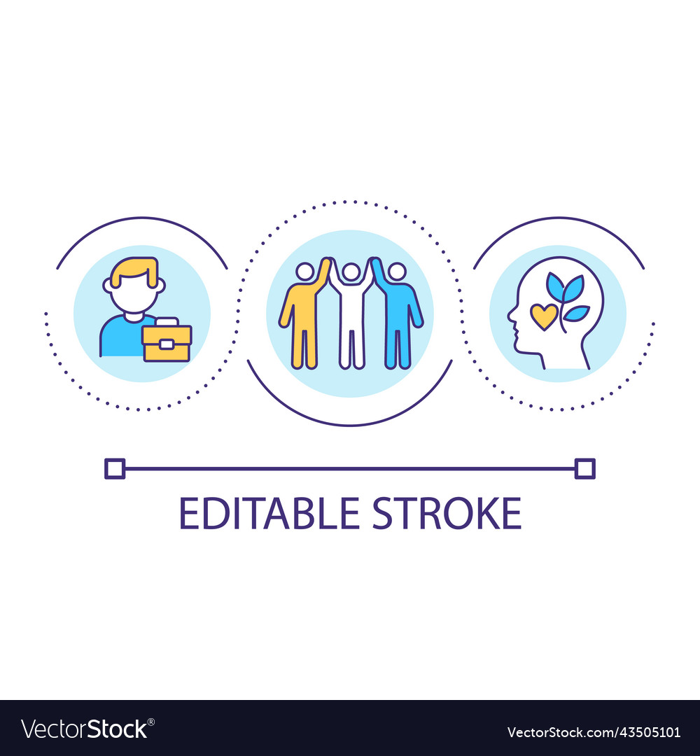 Positive work environment loop concept icon Vector Image Positive work environment loop concept icon Vector Image