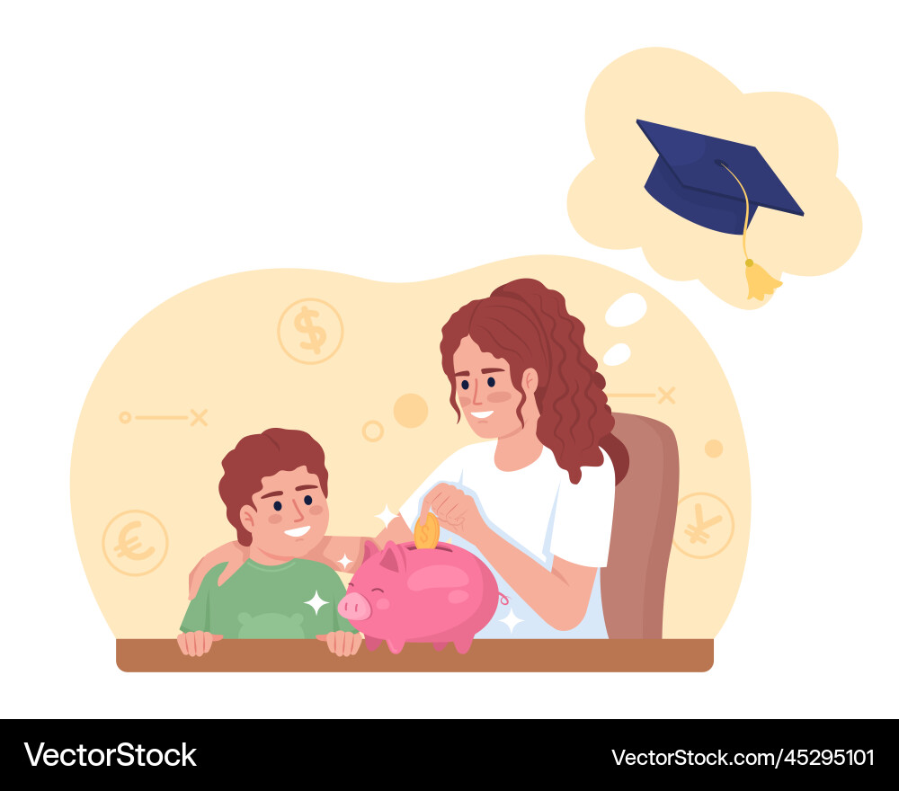 Savings for child education 2d isolated Royalty Free Vector