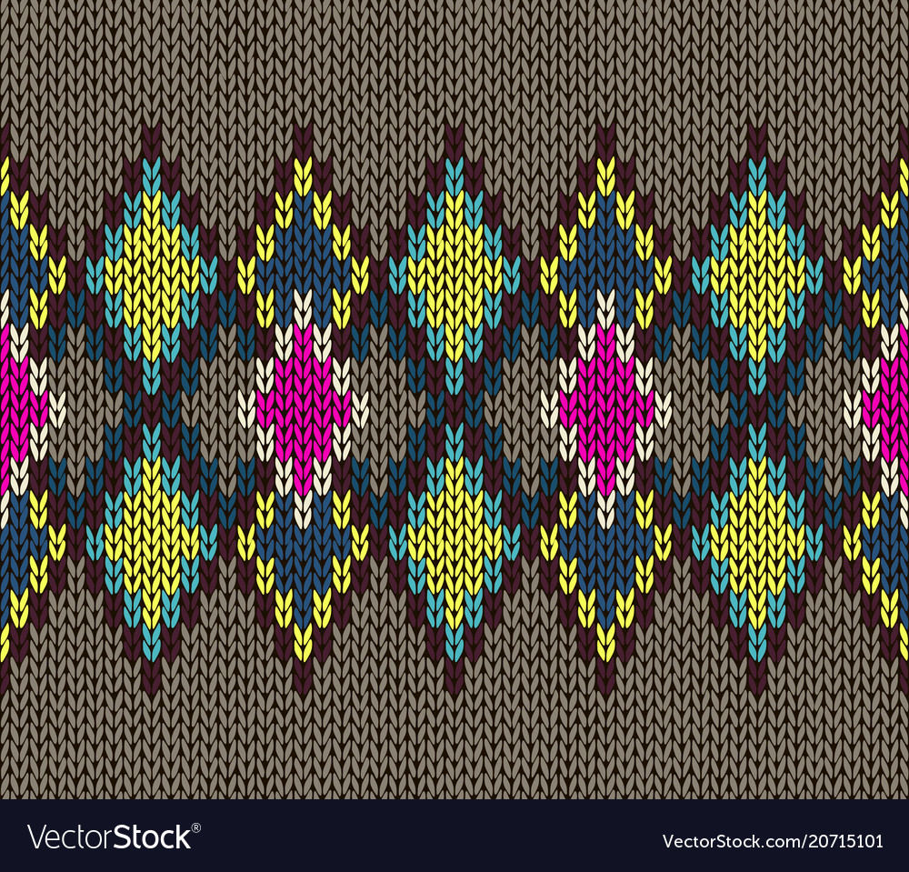 Seamless knitted pattern Royalty Free Vector Image