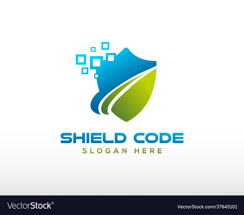 Shield code logo creative Royalty Free Vector Image