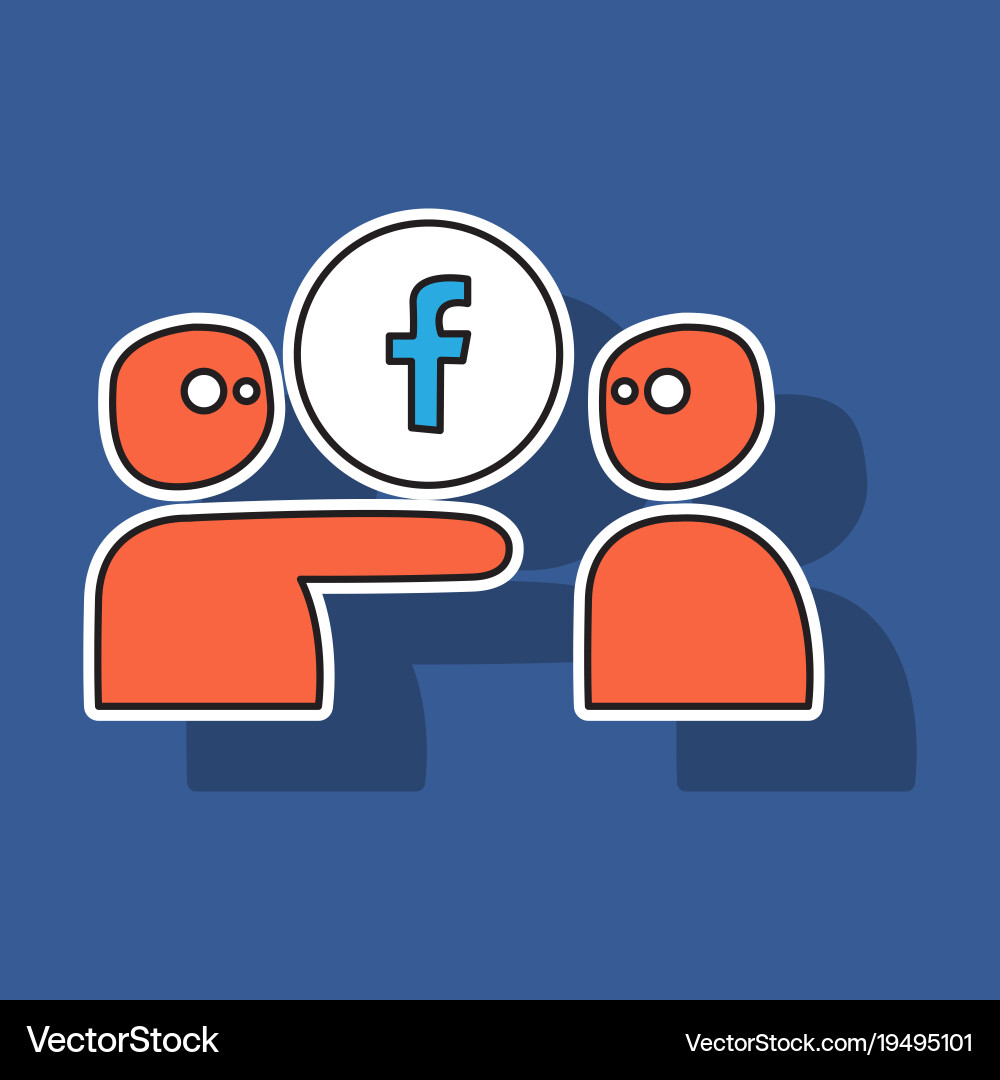 Sticker unusual look facebook logotype social Vector Image