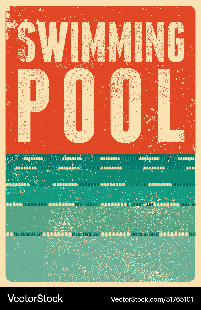 Swimming pool typographical vintage grunge poster Vector Image