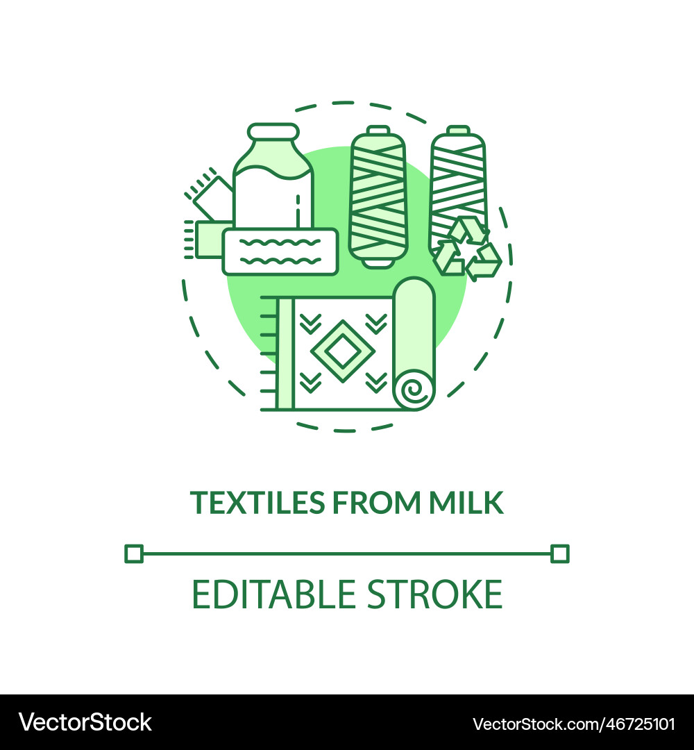 Textiles from milk green concept icon Royalty Free Vector