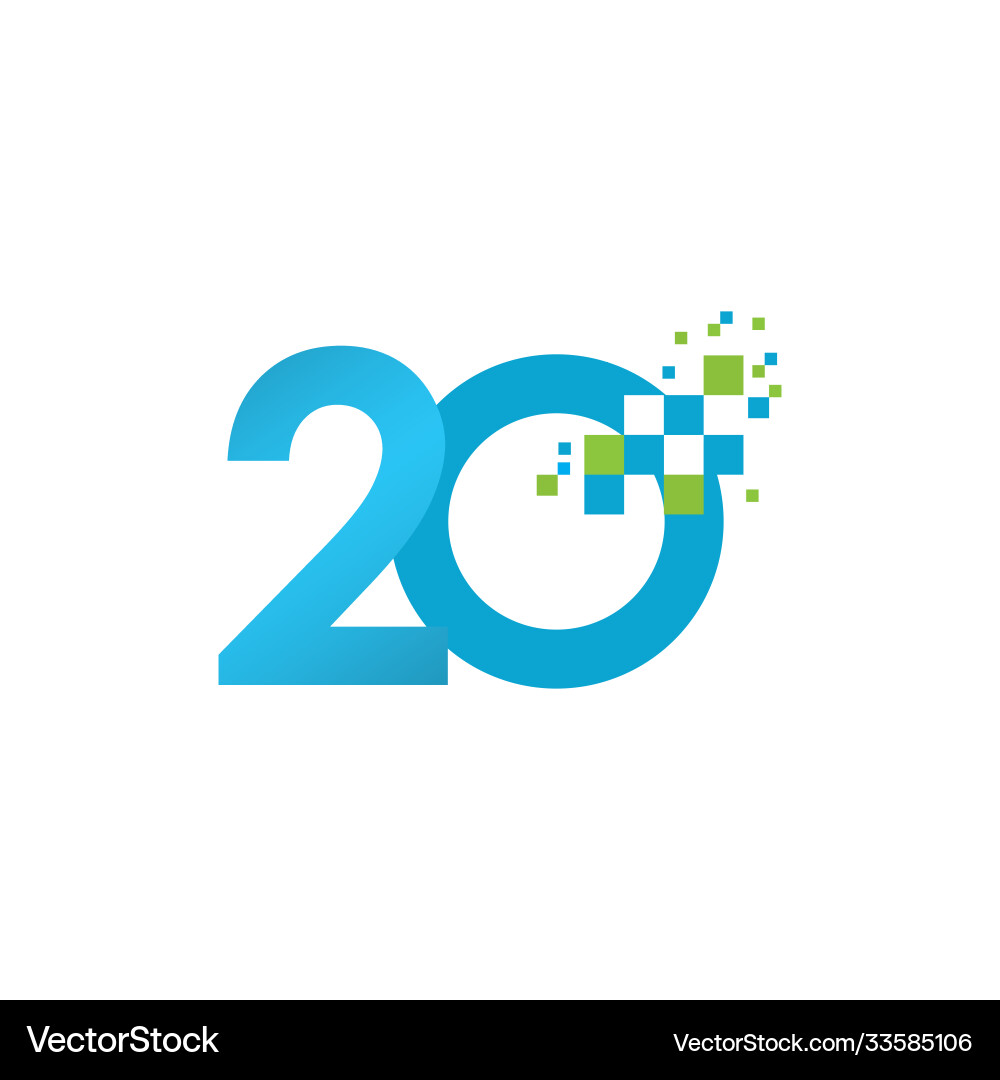 20 years anniversary template design Royalty Free Vector