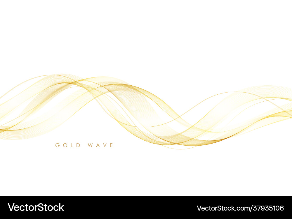 Abstract colorful flowing gold wave lines Vector Image