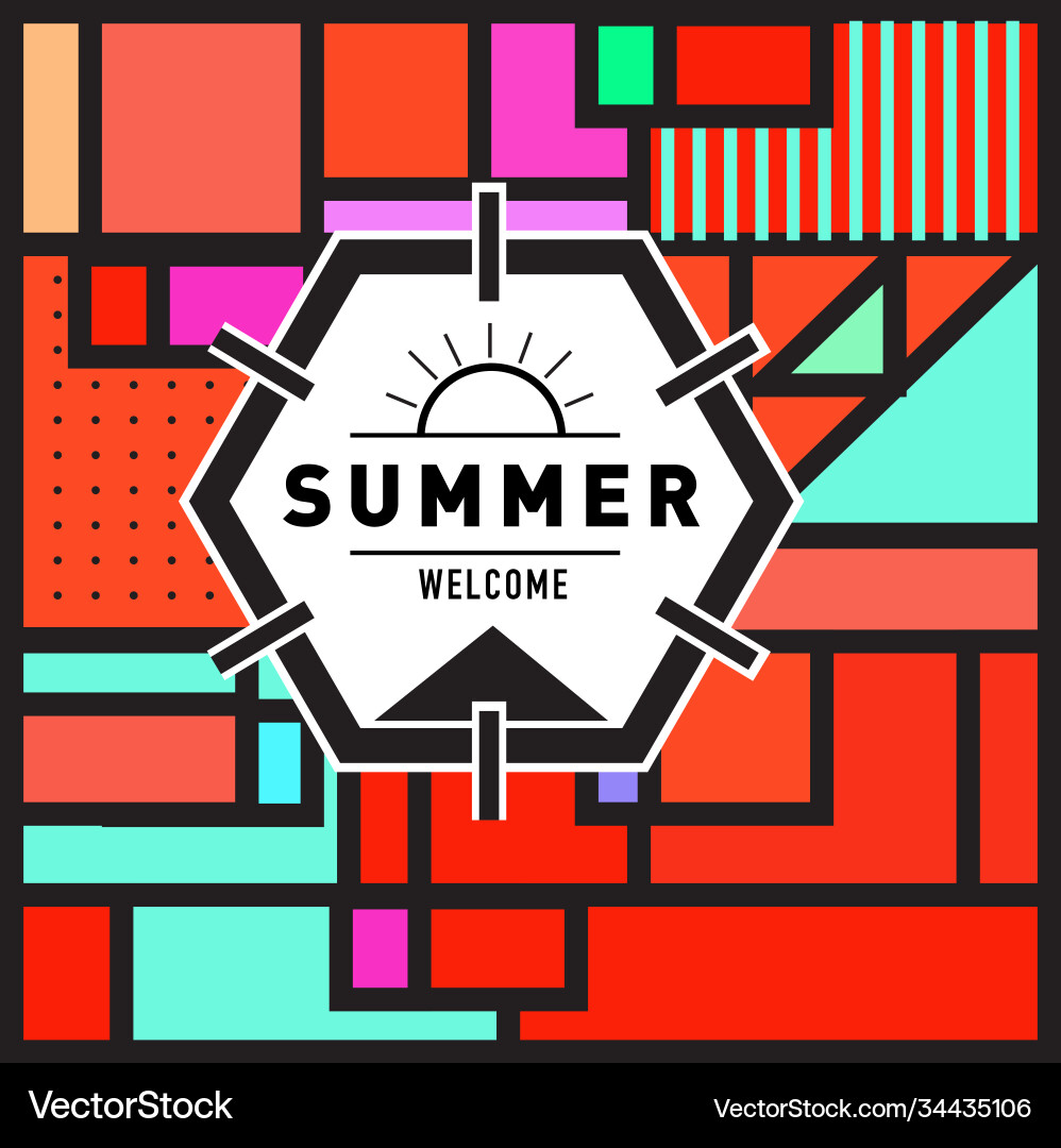 Abstract geometric summer poster and banner Vector Image