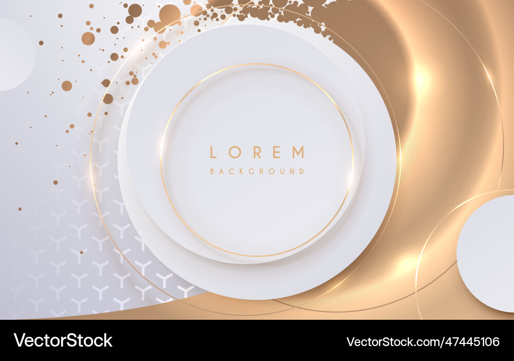 Abstract simple gold and white circle shapes Vector Image