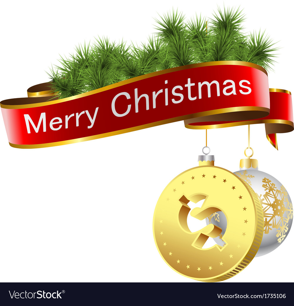 Christmas dollar Royalty Free Vector Image - VectorStock