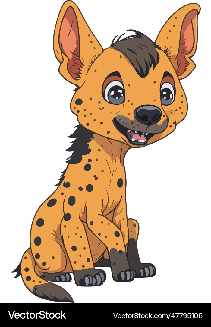Cute hyena cartoon isolated on Royalty Free Vector Image