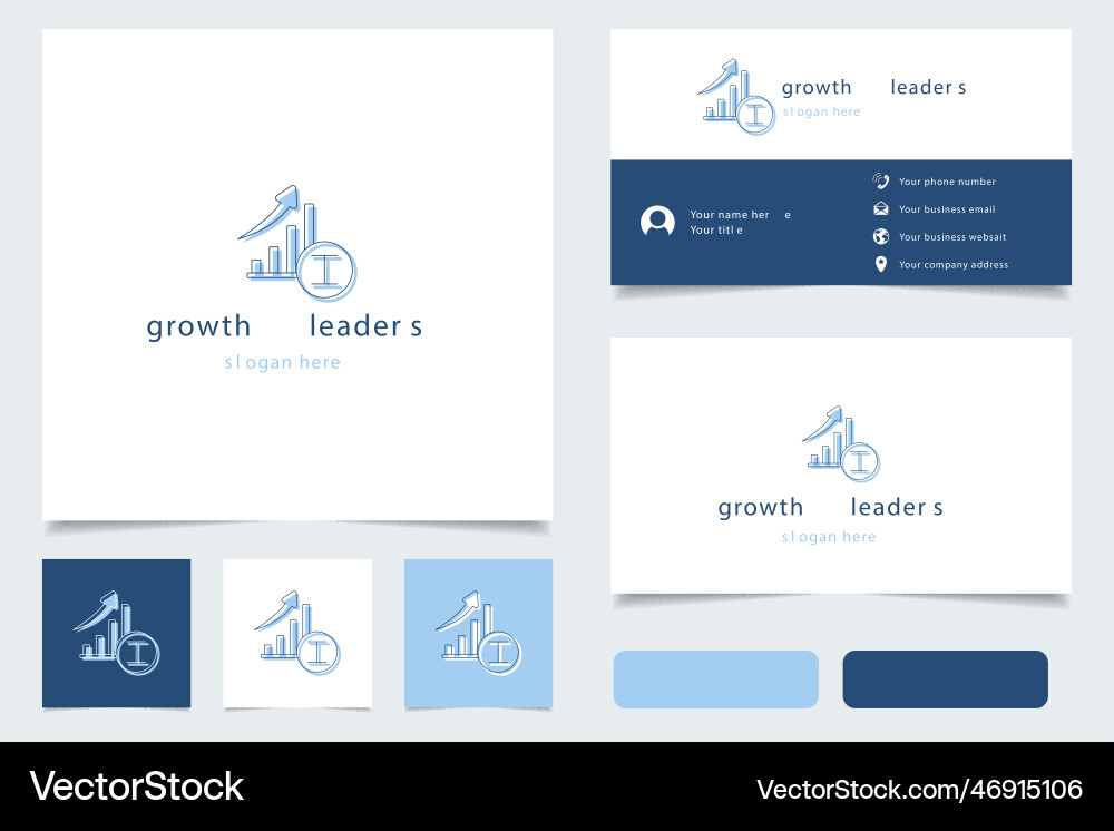 Growth leaders logo design with editable slogan Vector Image