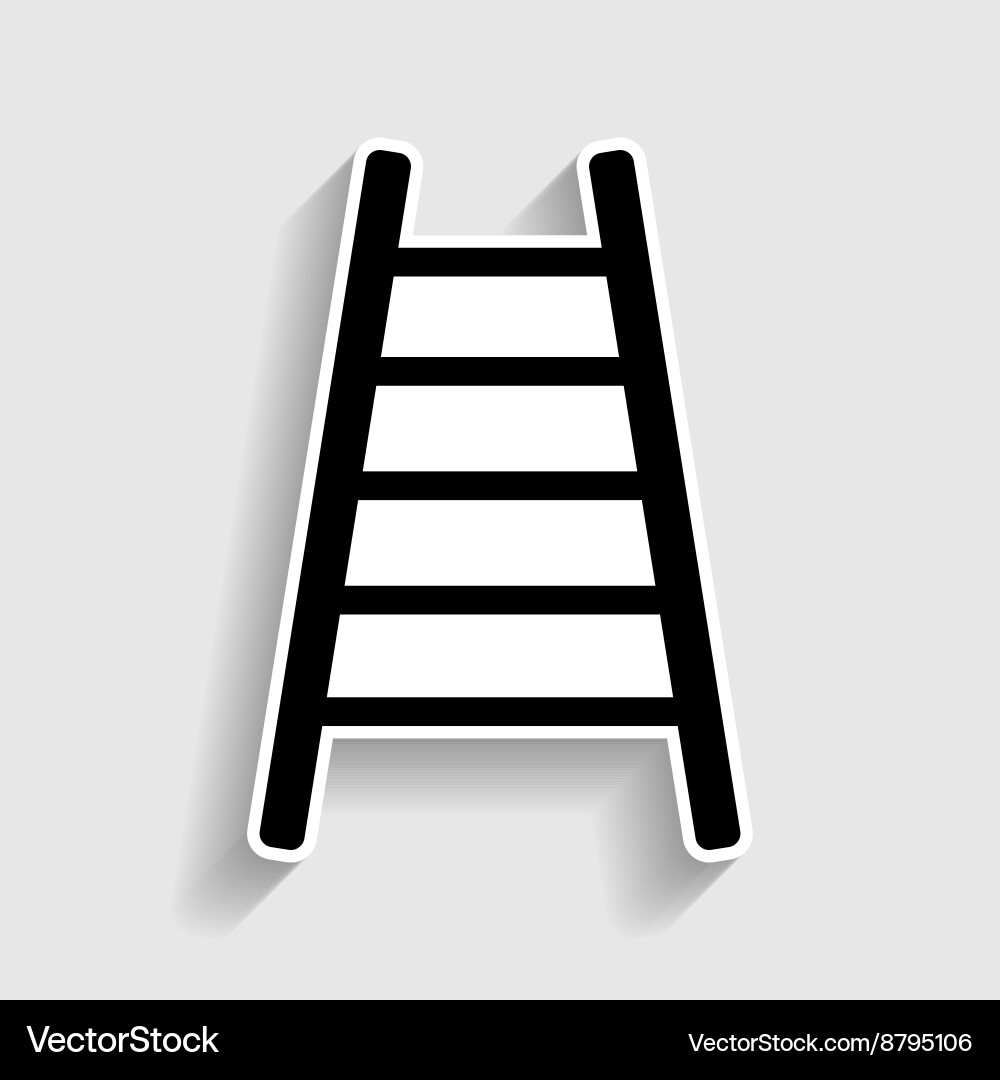 Ladder sign sticker style icon Royalty Free Vector Image