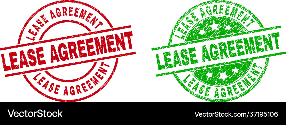 Lease agreement round badges with corroded style Vector Image