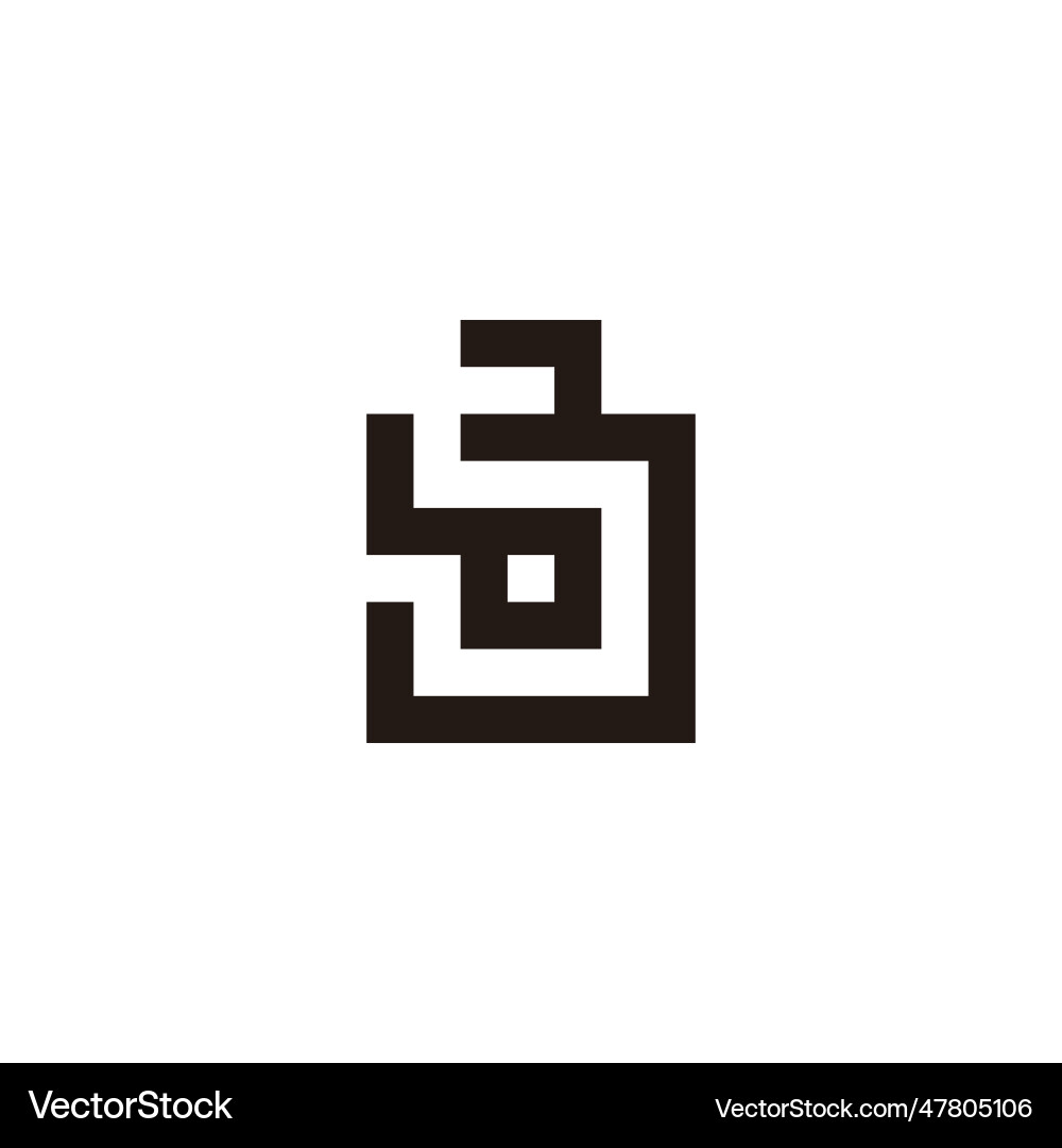 Letter d 3 battery square geometric symbol simple Vector Image