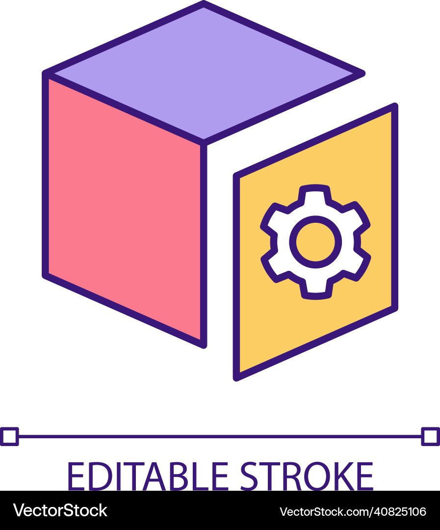 New components production rgb color icon Vector Image