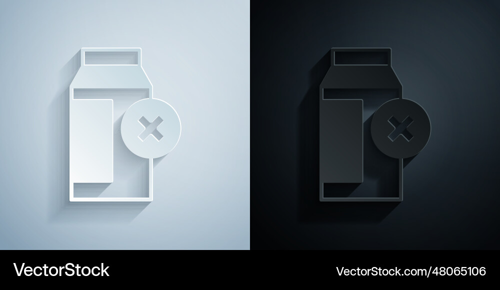 Paper cut lactose intolerance icon isolated on Vector Image