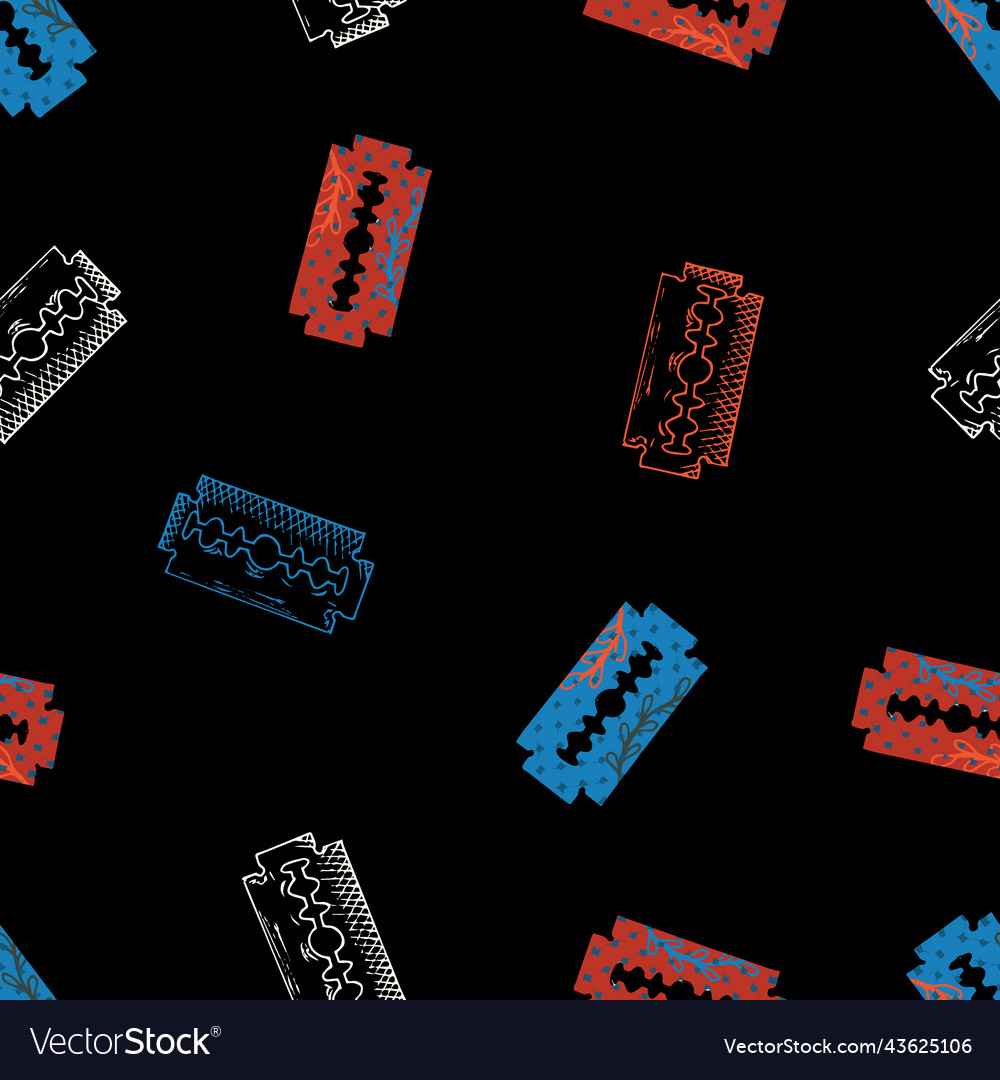 Razor sharp blade seamless pattern Royalty Free Vector Image