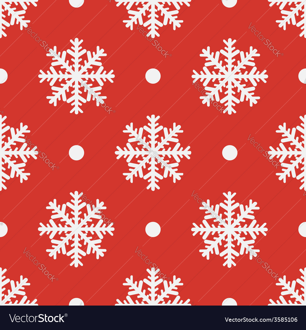 Red seamless snowflake pattern eps10 Royalty Free Vector
