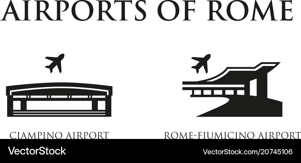 Rome airport symbols Royalty Free Vector Image