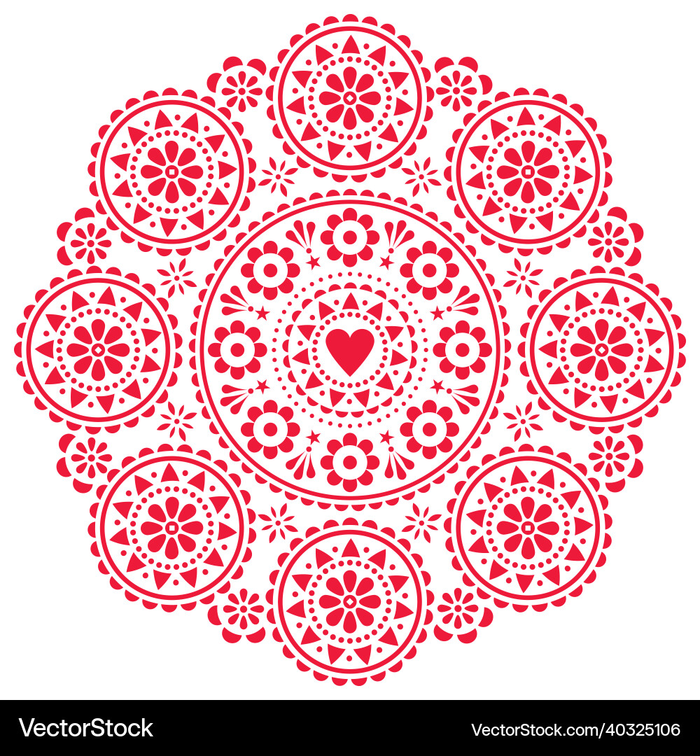 Scandinavian folk style decorative mandala Vector Image