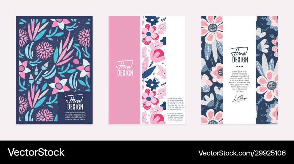 Set templates hand drawn abstract Royalty Free Vector Image