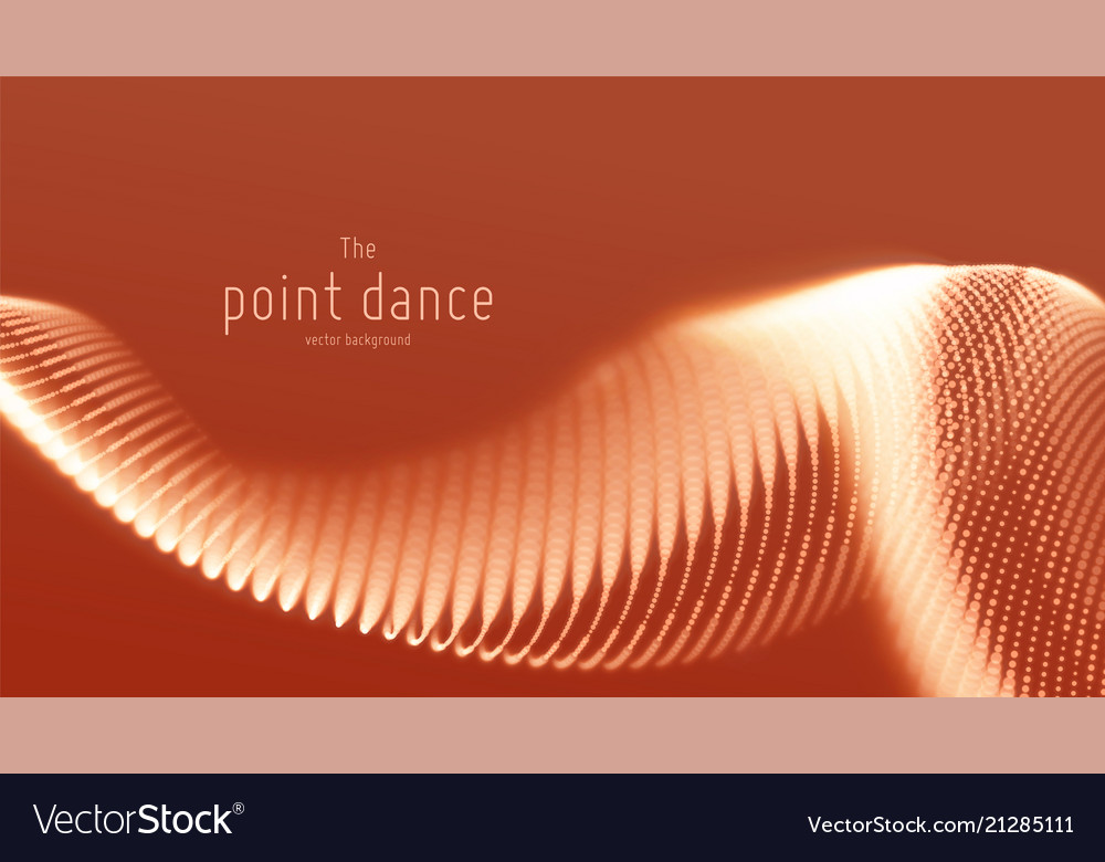 Abstract red particle wave points array Royalty Free Vector