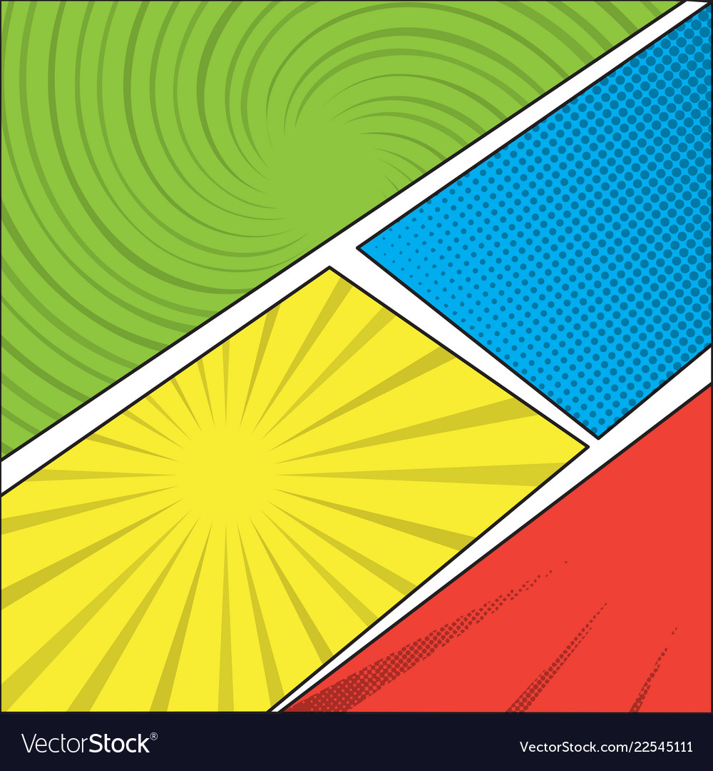 Colored comic page Royalty Free Vector Image - VectorStock