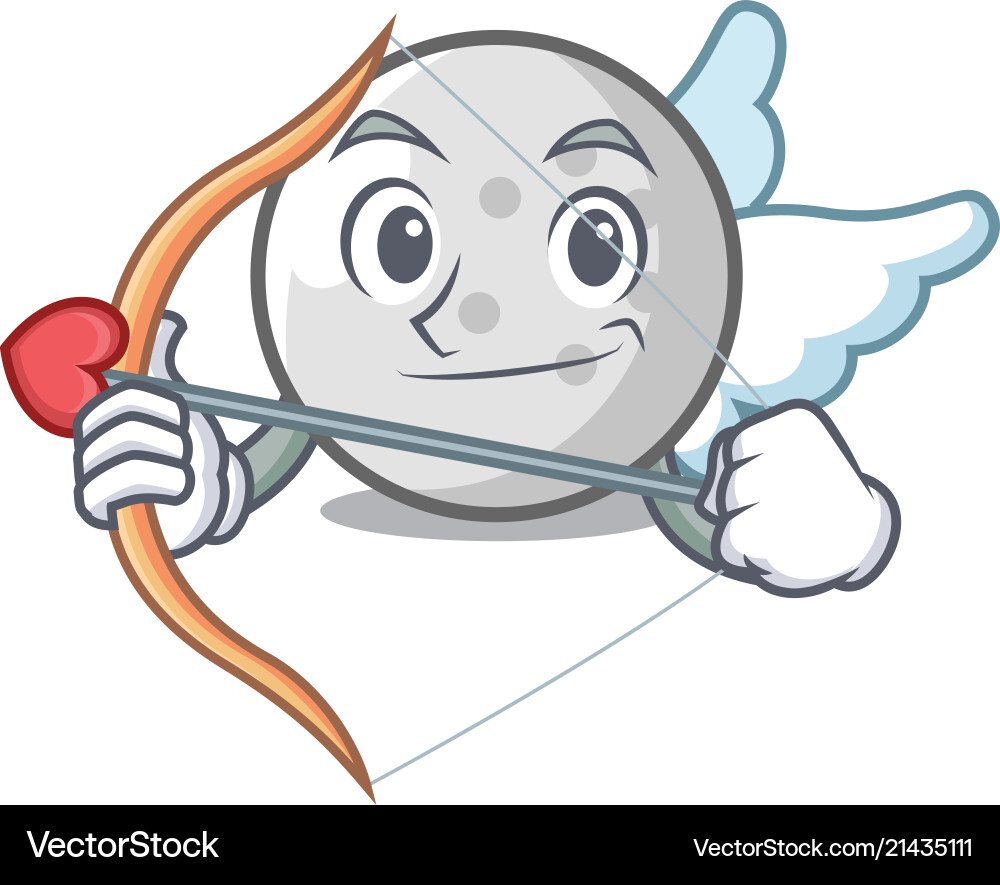 Cupid golf ball character cartoon Royalty Free Vector Image