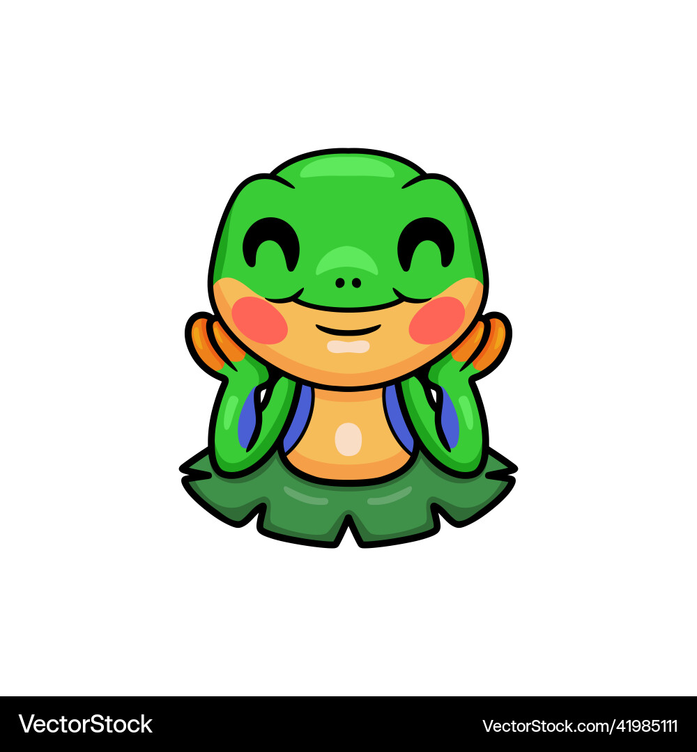 Cute little frog cartoon character Royalty Free Vector Image
