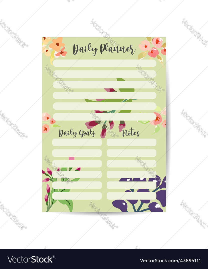 Daily routines planner template design element Vector Image