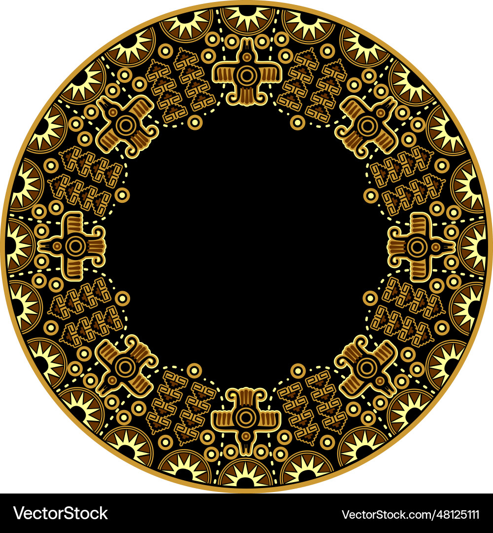 Decorative mystical circle in ethnic style gold Vector Image