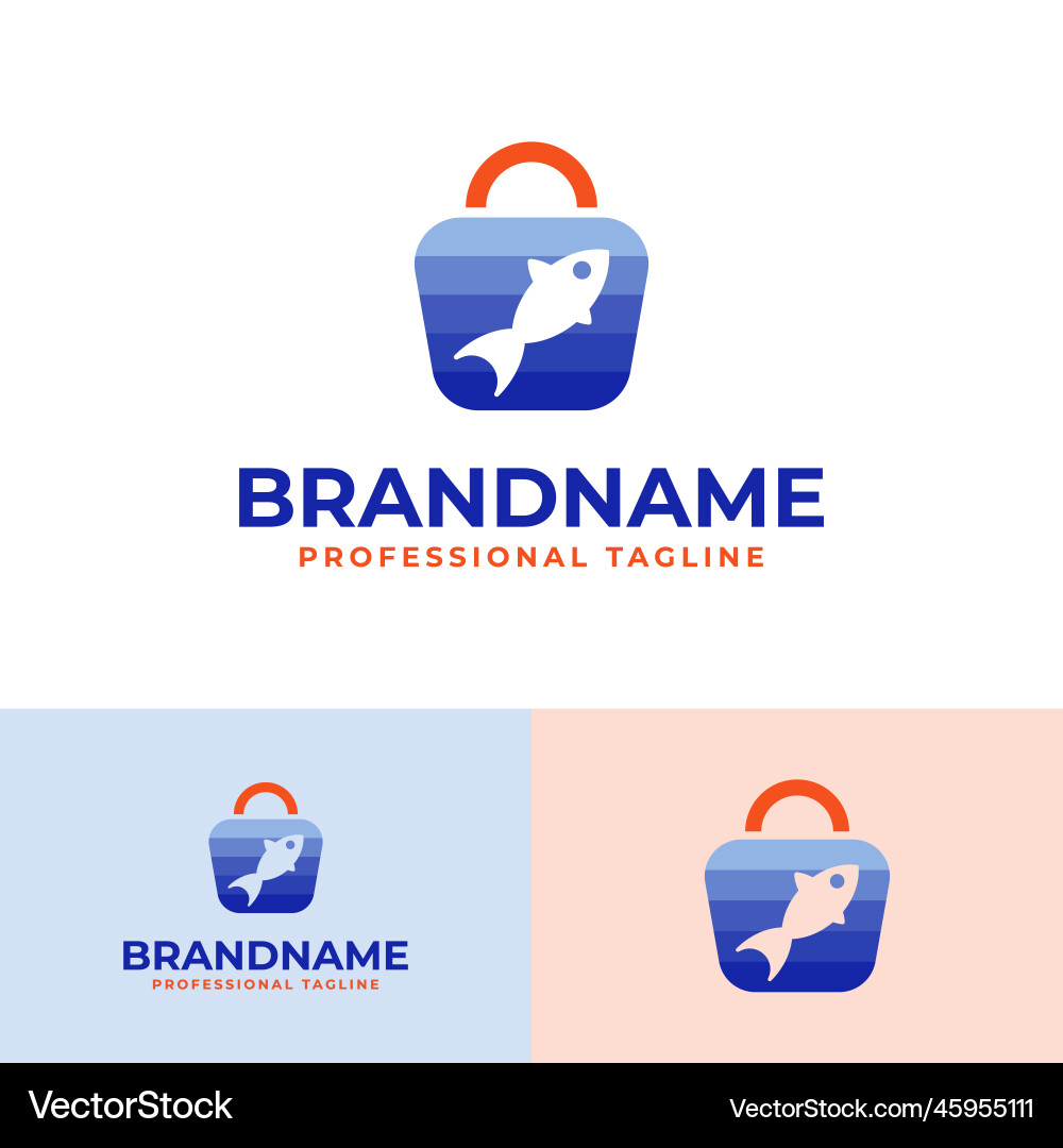 Fish store logo suitable for any business related Vector Image