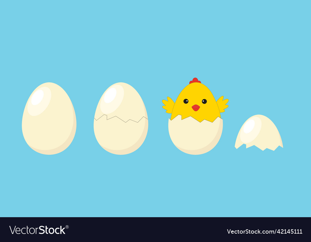 Hatching of a chick from an egg easter Royalty Free Vector