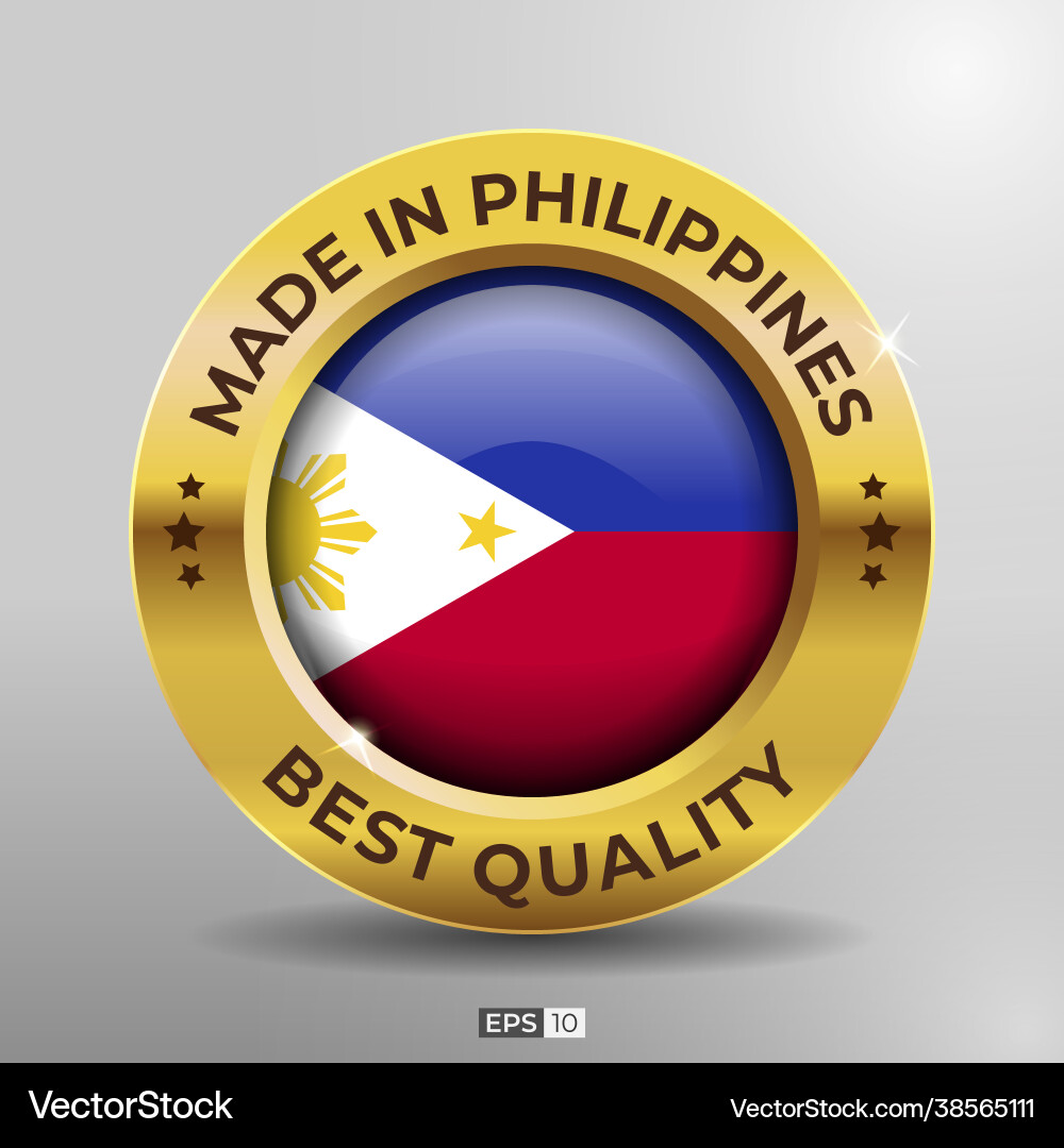 Made in philippines label logo stamp best quality Vector Image