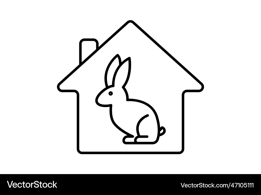 Rabbit pet house icon line icon style icon Vector Image