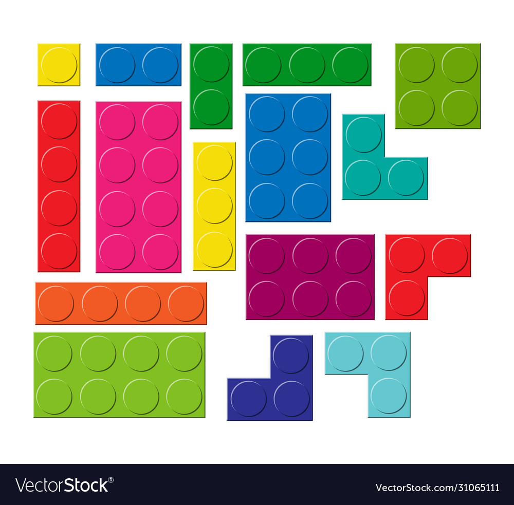 Realistic set different colored elements Vector Image