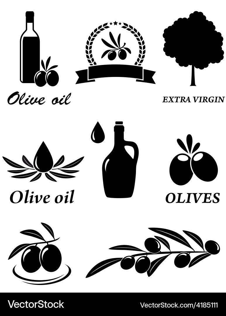 Set of olive icons Royalty Free Vector Image - VectorStock