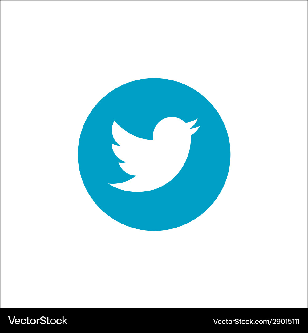 Twitter logotype printed on paper twitter social Vector Image