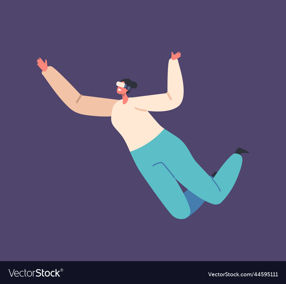 Woman wear digital glasses or goggles gaming fun Vector Image