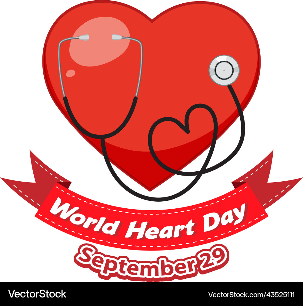 World heart day banner design Royalty Free Vector Image