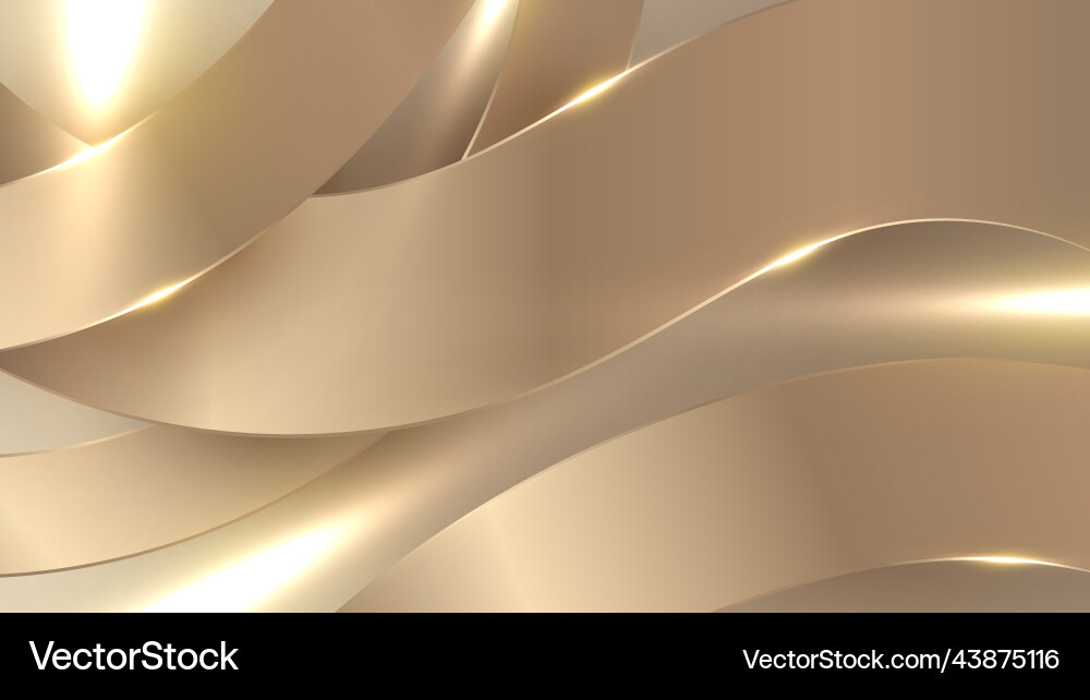 Abstract modern luxury 3d golden wave curve bold Vector Image