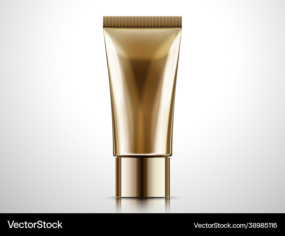 Blank bronze tube mockup Royalty Free Vector Image