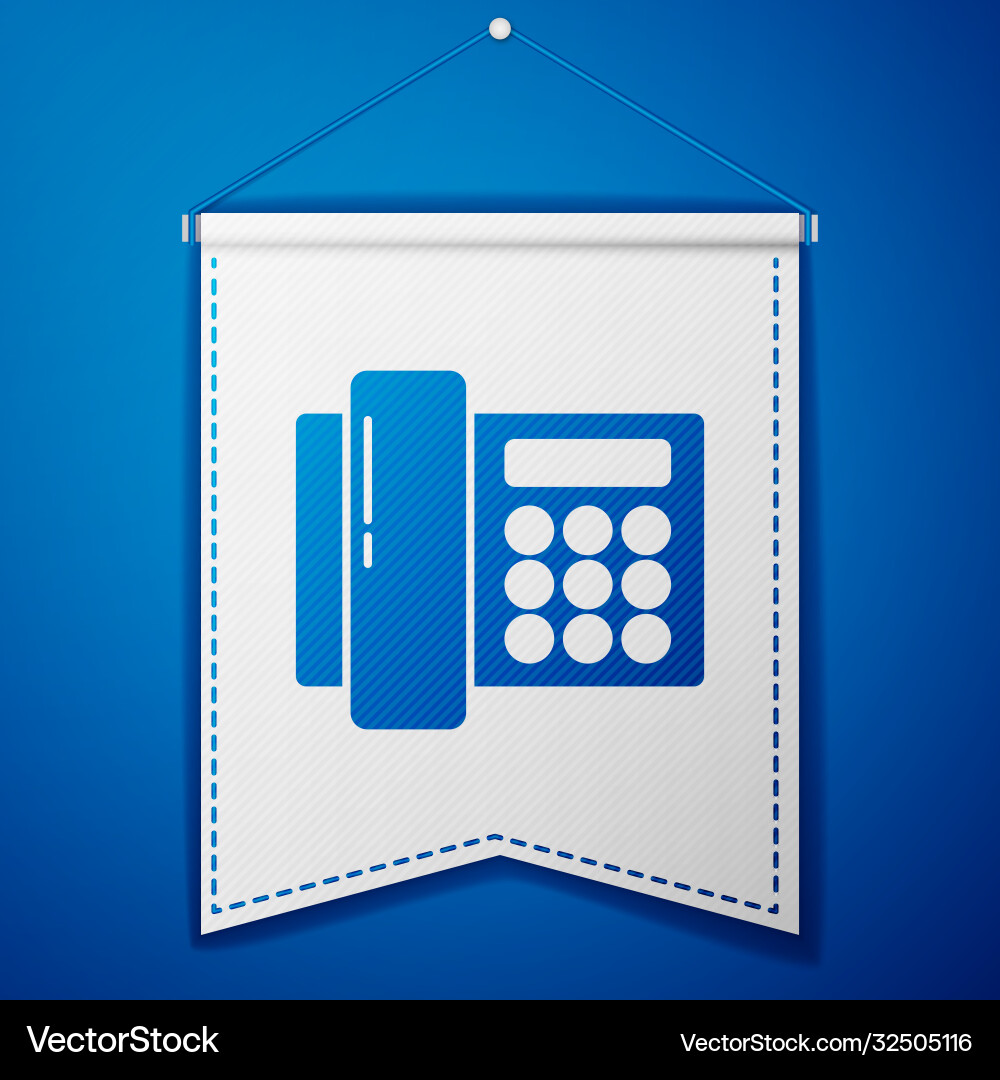 Blue telephone icon isolated on background Vector Image