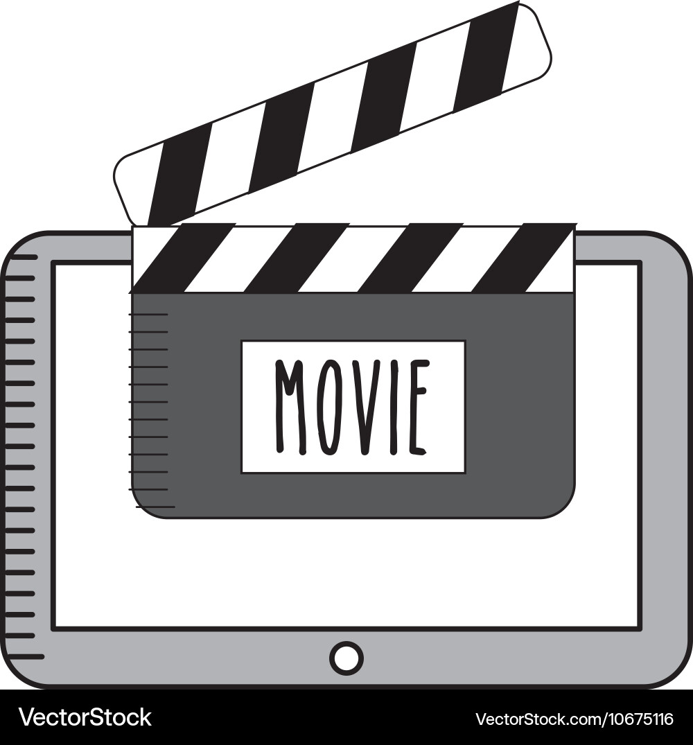 Cinema online with smartphone Royalty Free Vector Image