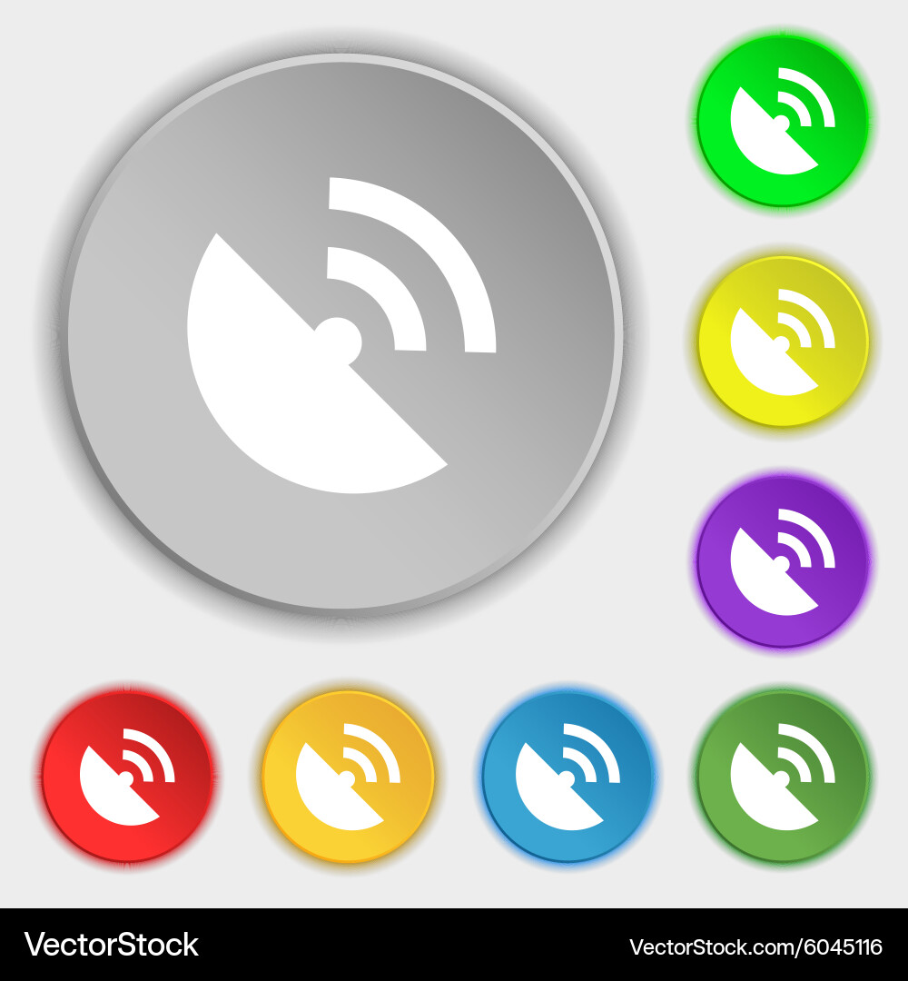 Gps icon flat modern symbols on eight flat buttons