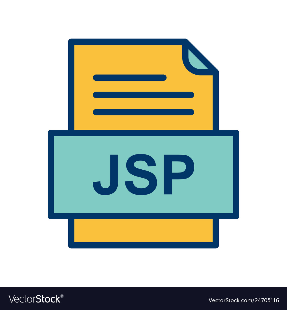 Jsp file document icon Royalty Free Vector Image