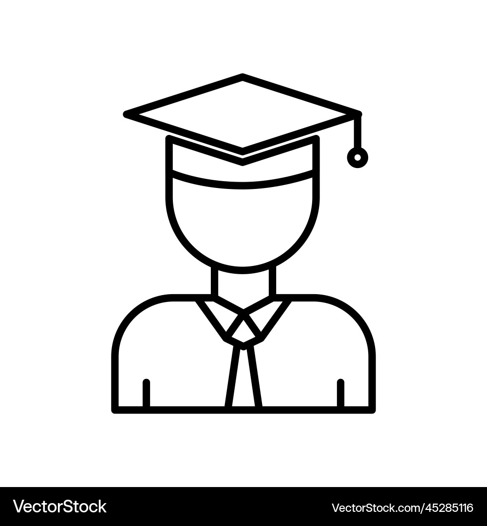 Male student icon with graduation cap icon Vector Image